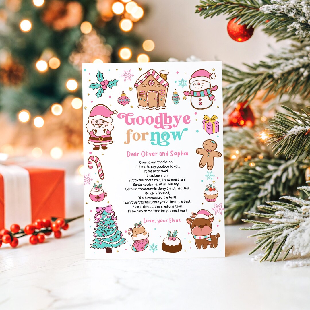 Editable Elf Goodbye Letter Departure Letter Christmas Goodbye From ...