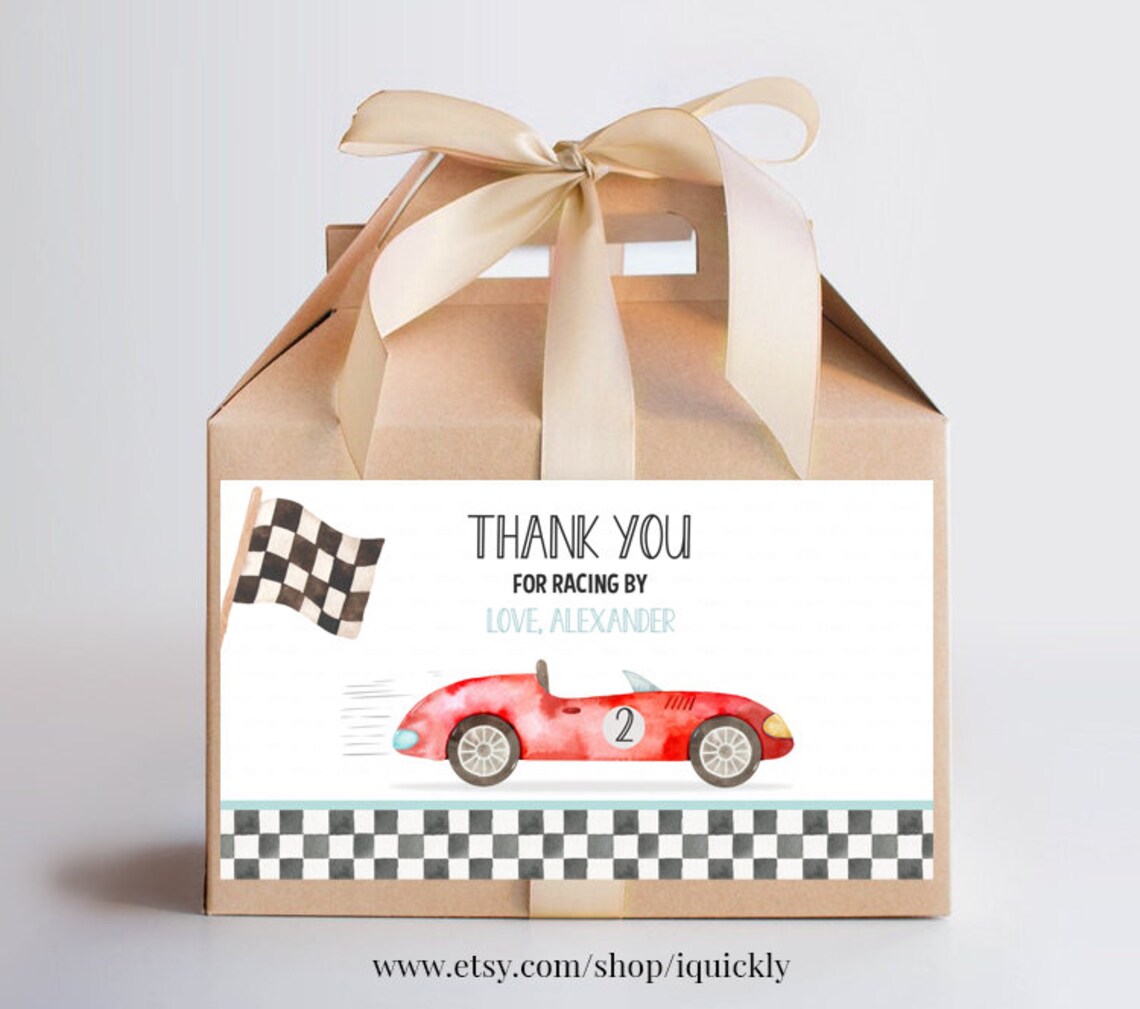 Editable Two Fast Bag Label Template Racecar Party Labels to Print on ...
