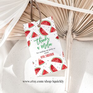 EDITABLE Watermelon Bottle Label, One in a Melon Water Labels Printable ...