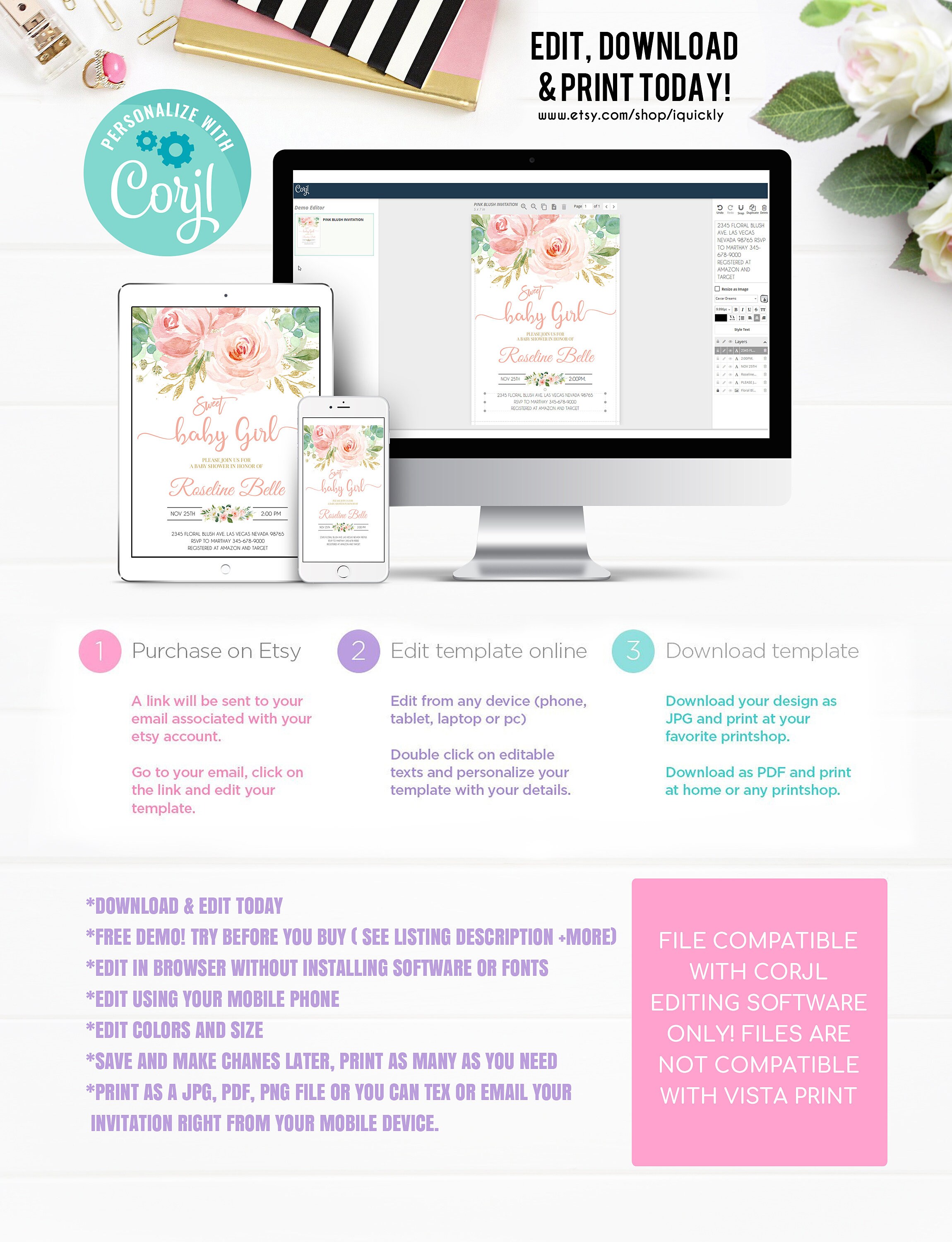 EDITABLE Unicorn Cupcake Toppers Unicorn Circle Decoration | Etsy