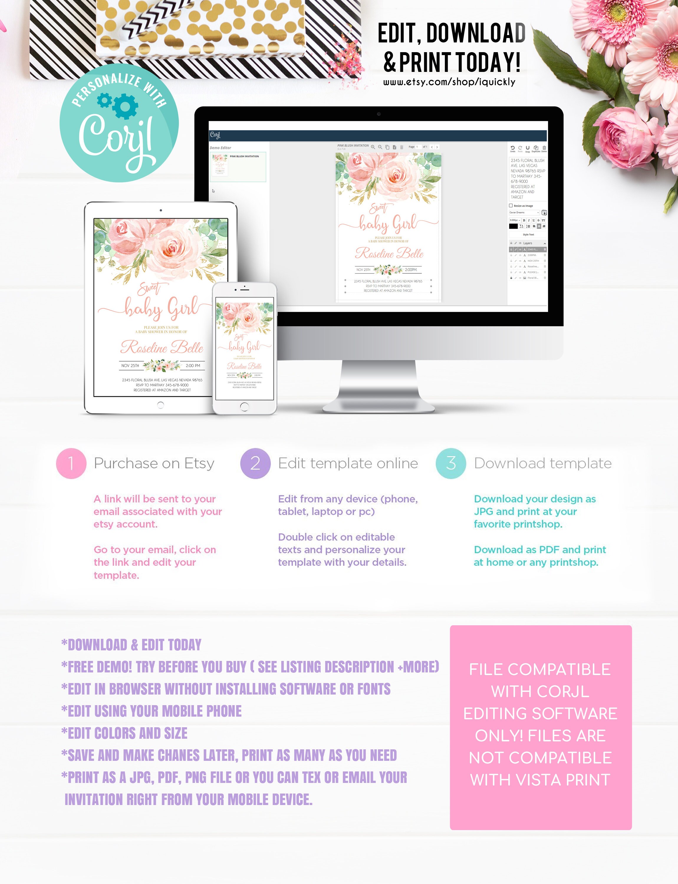 Editable Bee Party Decorations Honey Bee Package Birthday | Etsy