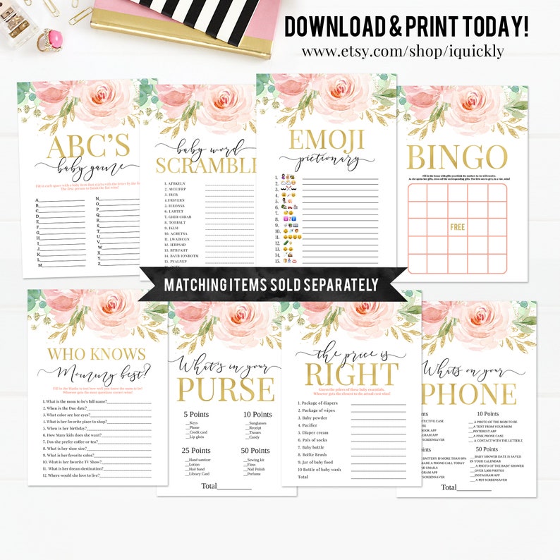 Blush Pink Floral Baby Shower Invitation, EDITABLE Invitation ...