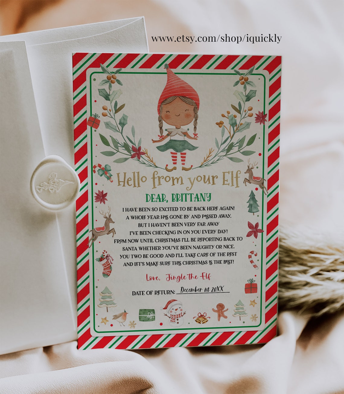 Editable Elf Arrival Letter Elf Return Letter Elf I'm Back - Etsy