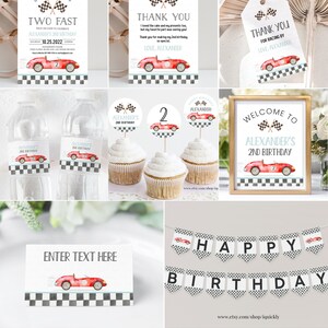 Fast One 1st Birthday Photo Poster Editable Race First Year Baby ...
