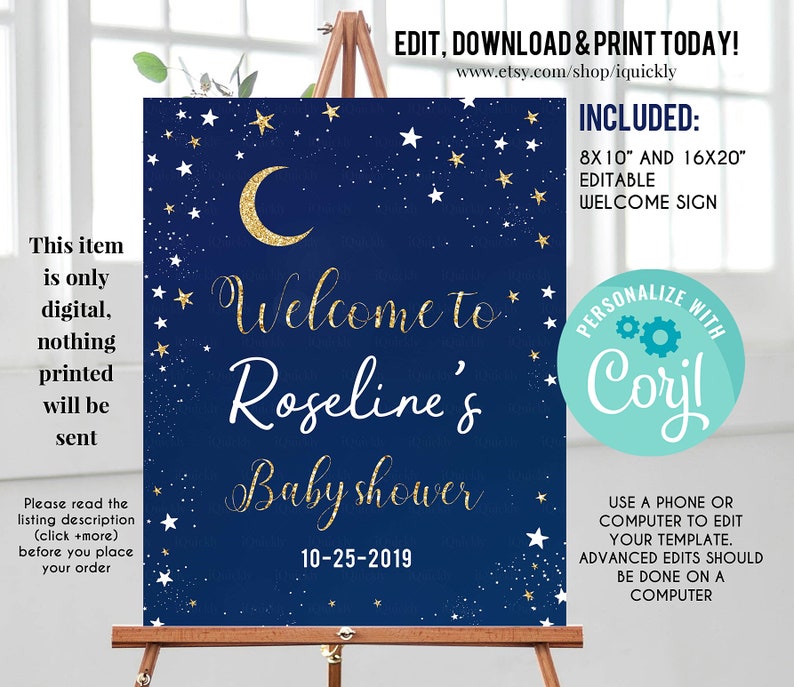 EDITABLE Twinkle Twinkle Little Star Food Tags Buffet Label - Etsy