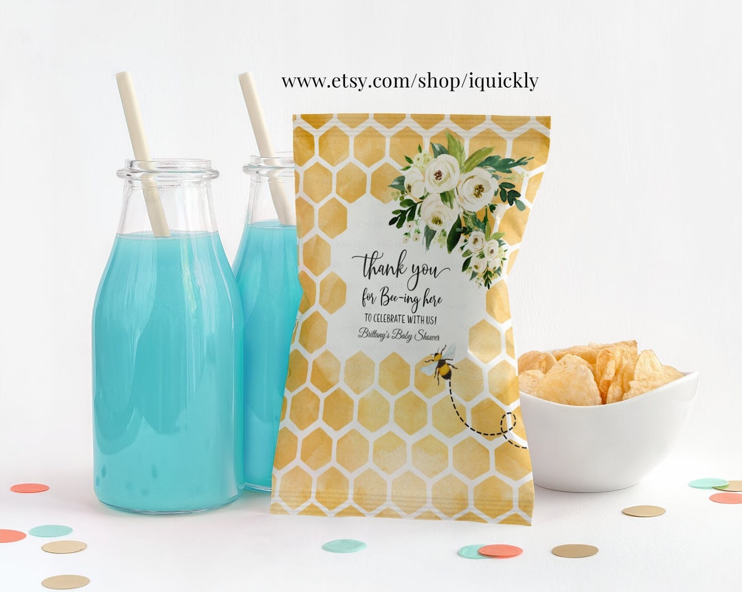 Editable Bee Chip Bag Label Template What Will Baby Bee Labels Sized to ...