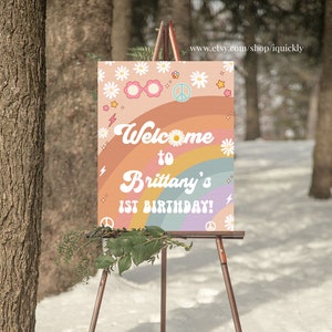 EDITABLE Groovy Birthday Cupcake Toppers Daisy Party Decorations is a ...