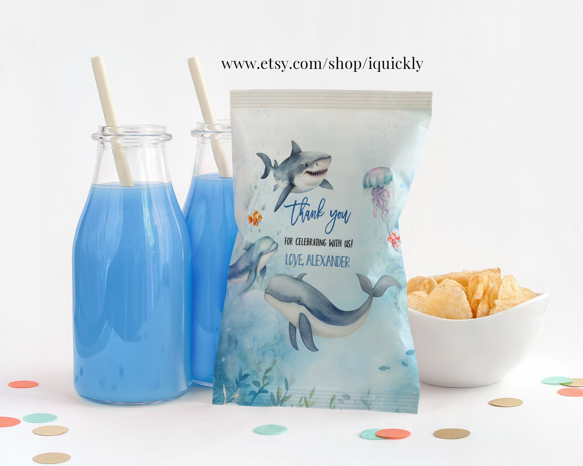 Editable Under the Sea Water Bottle Personalized Oneder the Sea Bottle ...