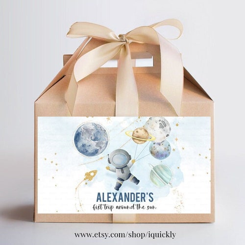Editable Space Box Label Outer Space Birthday Gift Box Labels - Etsy