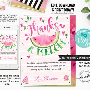 EDITABLE Watermelon Favor Tags, Thank You Tags, Gift Tags, One in a ...