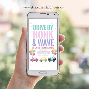 Editable Drive by Birthday Parade Invitation Drive Through Birthday ...