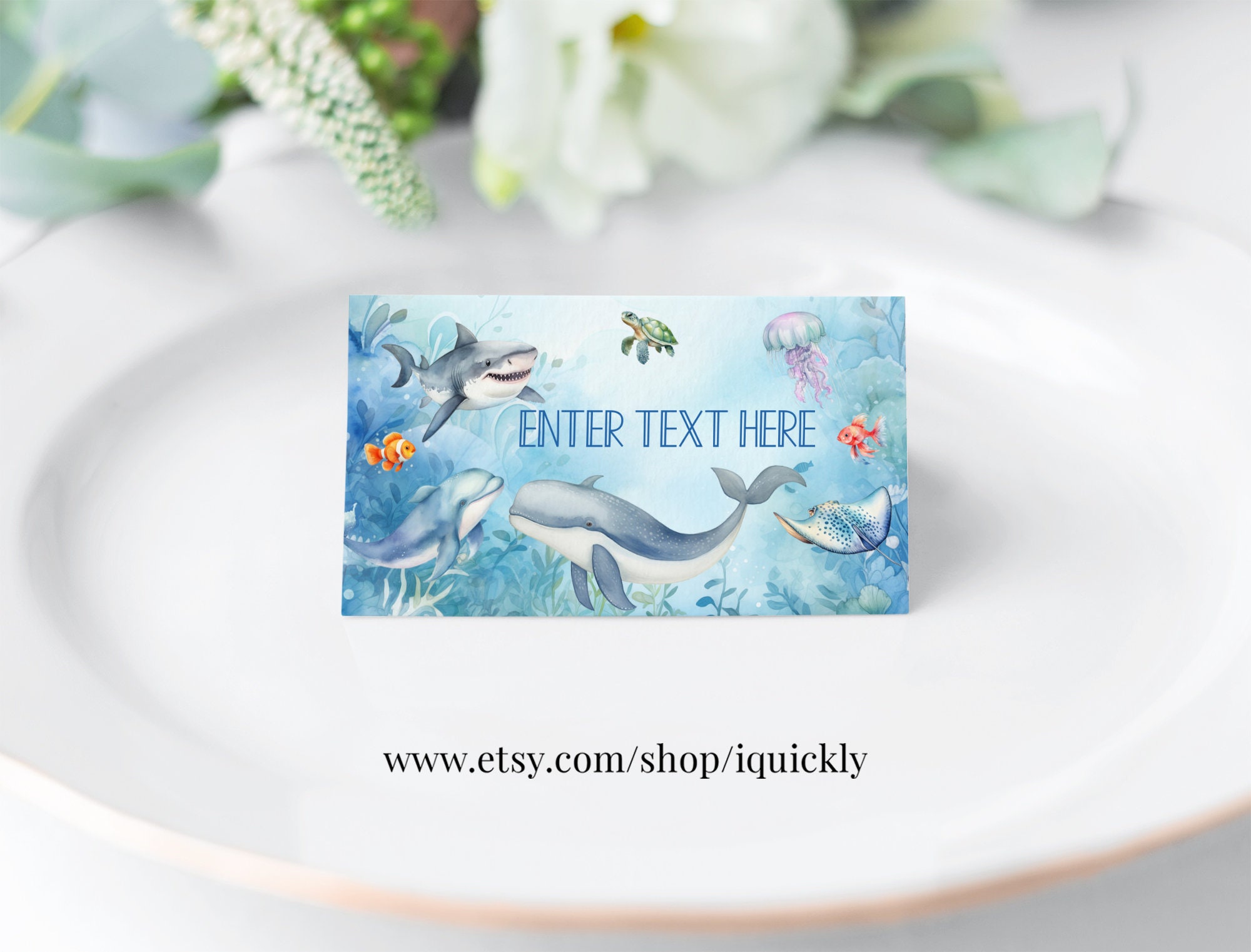 Editable Under the Sea Water Bottle Personalized Oneder the Sea Bottle ...