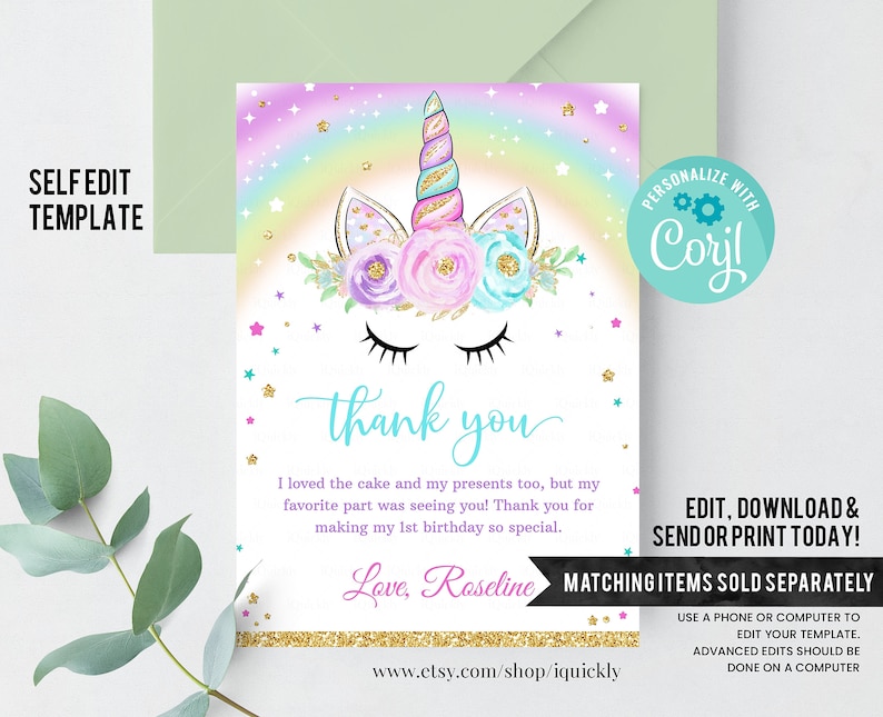 EDITABLE Unicorn Food Tags Buffet Label Tent Card Food Labels Place ...