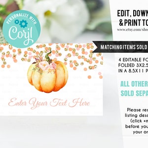 EDITABLE Pumpkin Banner, Birthday Banner, Little Pumpkin Printable 1st ...