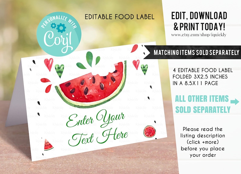 EDITABLE Watermelon Banner, Red Happy Birthday Banner, Printable 1st ...