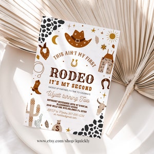 Editable mi segunda invitación de rodeo invitación de cumpleaños de ...