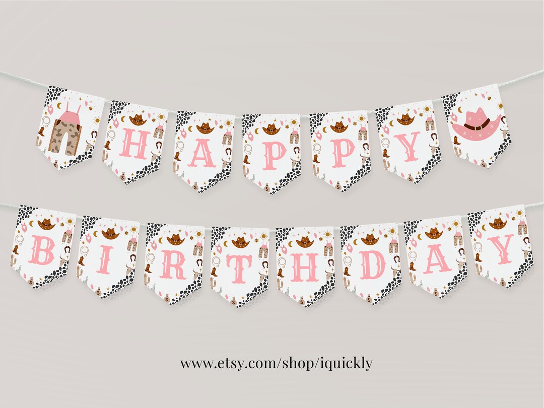 EDITABLE My First Rodeo Banner Birthday Cowboy Party Wild West Ranch ...