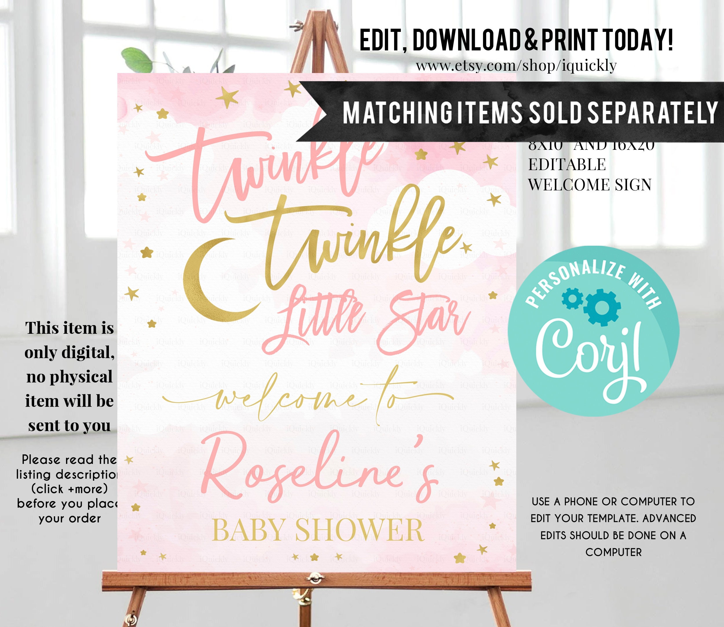 EDITABLE Twinkle Twinkle Little Star Bottle Label, Water Labels ...