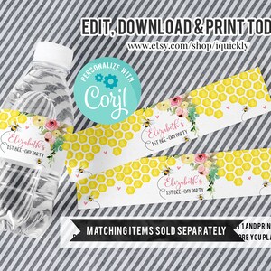 EDITABLE Bee Birthday Party Welcome Sign Our Little Honey Bee Printable ...