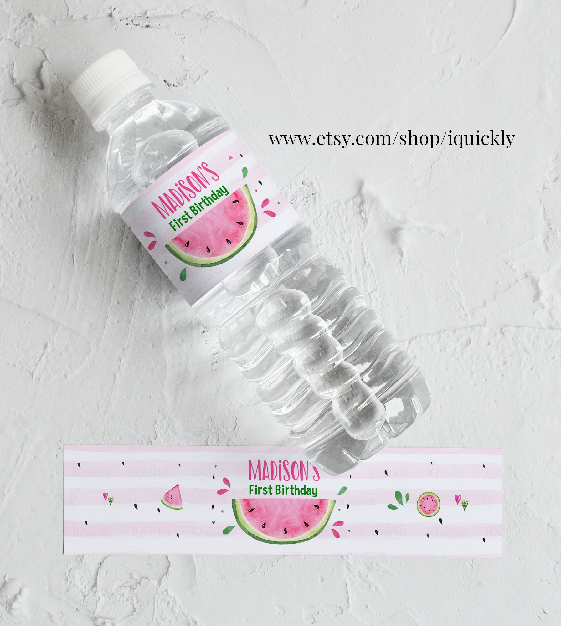 EDITABLE Watermelon Bottle Label One in a Melon Water Labels - Etsy