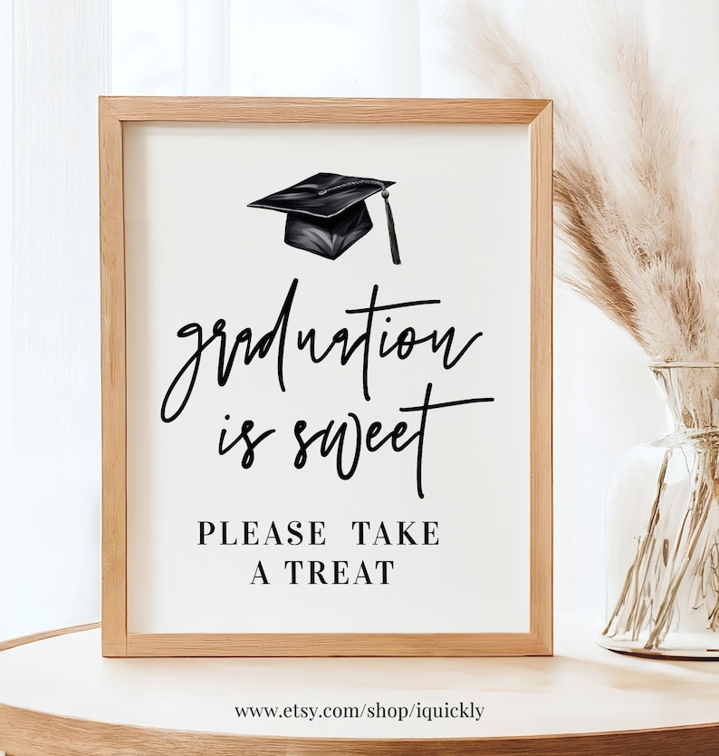 Modern Graduation Sign Bundle Minimalist Grad Sign Set Party Decor 8x10 ...