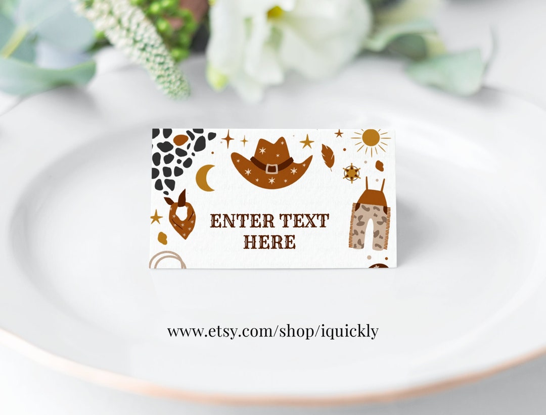 EDITABLE My First Rodeo Food Tags Cowboy Party Buffet Label Racing Car ...