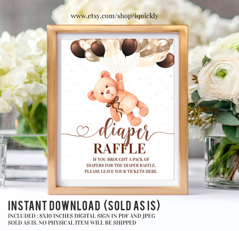 Teddy Bear Diaper Raffle Sign Printable Diaper Raffle Baby - Etsy Canada