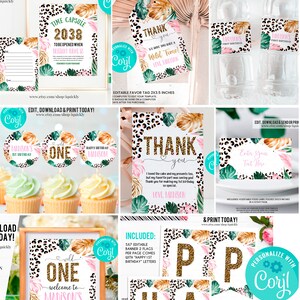 Editable Safari Leopard Print Food Labels Wild Child Jungle Animals ...