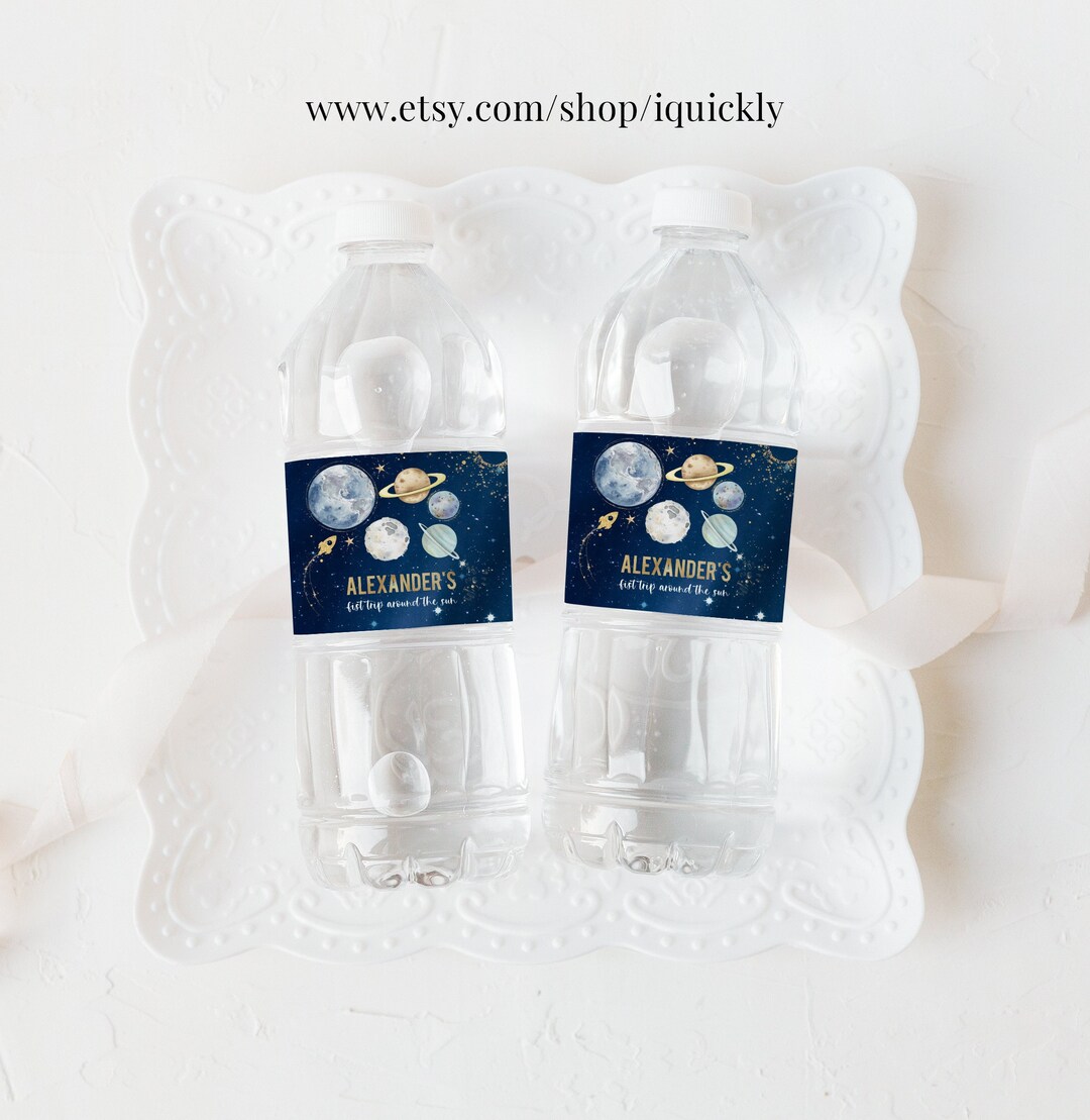 Editable Outer Space Water Bottle Labels Galaxy Party Decor Space ...