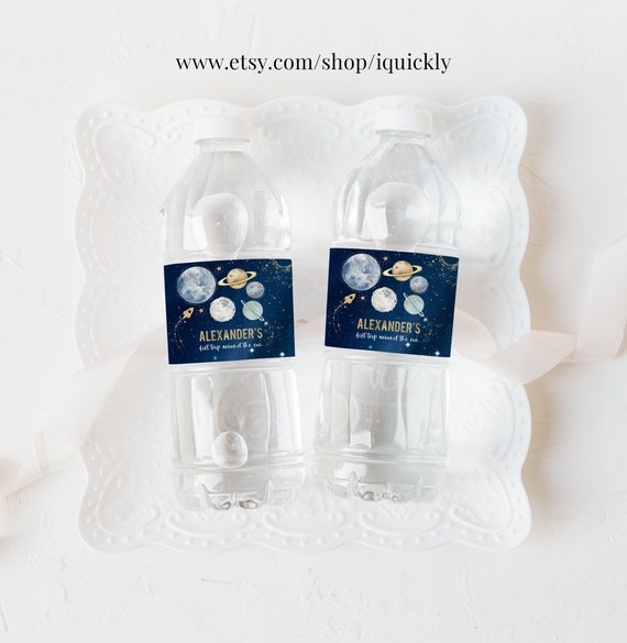 Editable Outer Space Water Bottle Labels Galaxy Party Decor Space ...