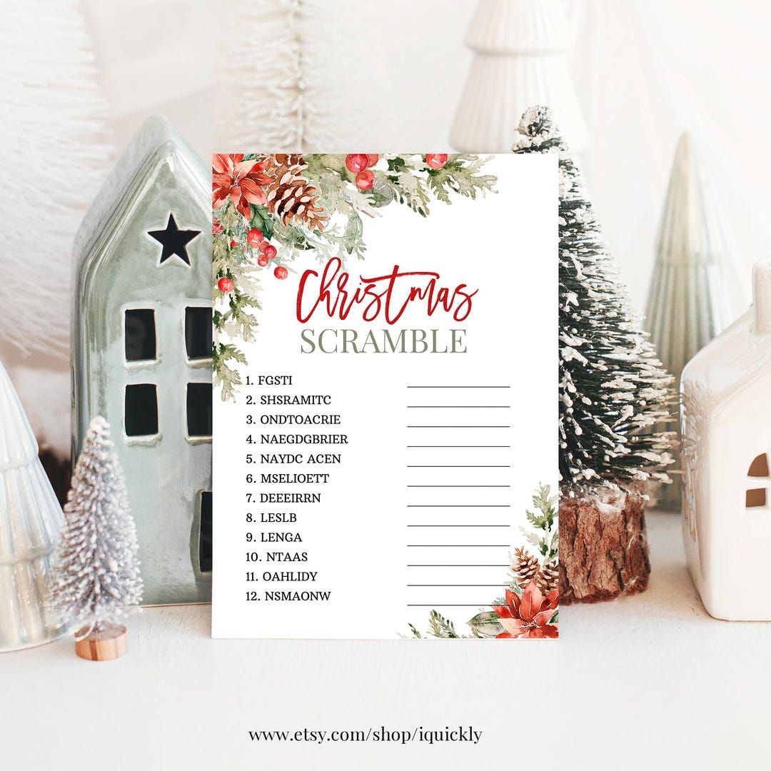 Christmas Scramble Game Christmas Party Games Printable Christmas ...
