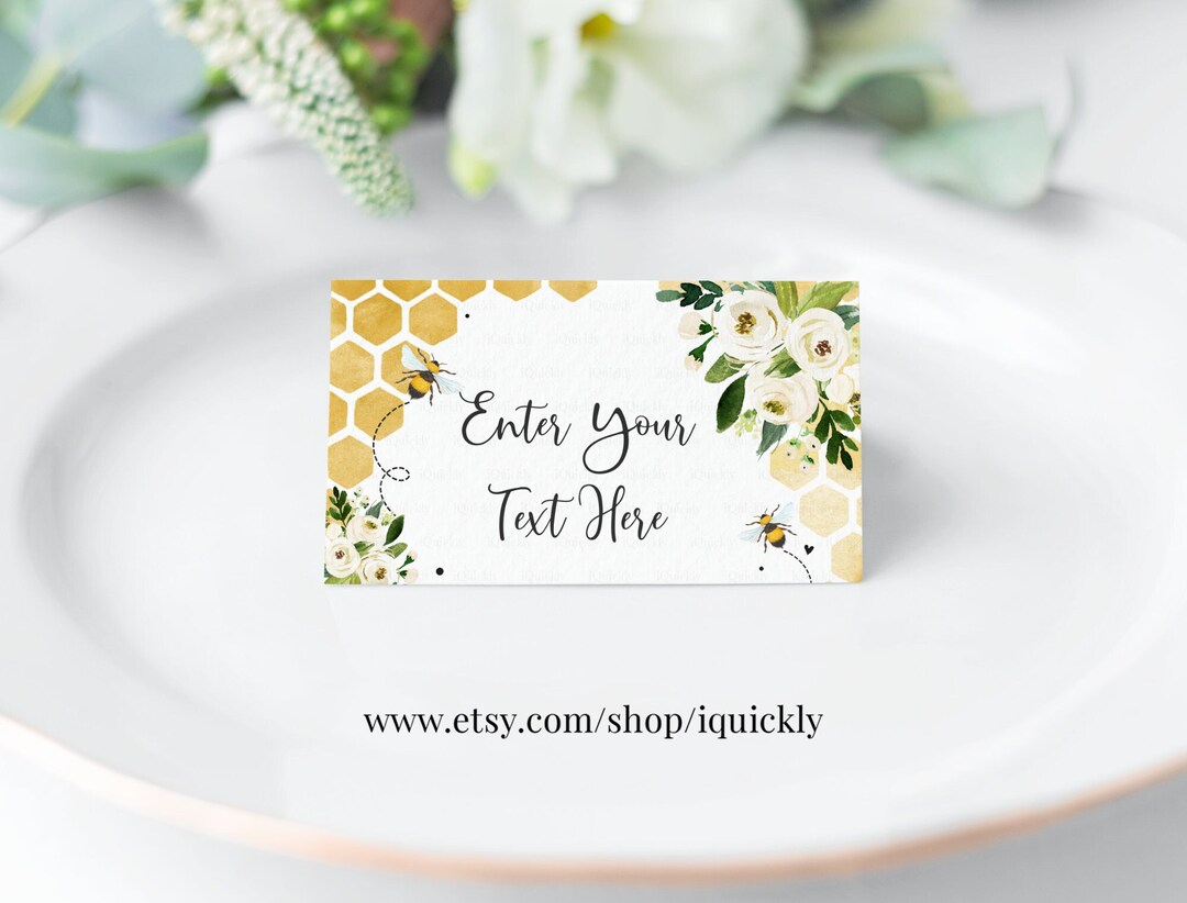 EDITABLE Bee Food Tags Honey Bee Party Buffet Label Sweet to Bee One ...