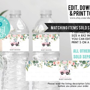 Editable Drive by Baby Shower Favor Tag Elephant Drive Through Gift Tag ...