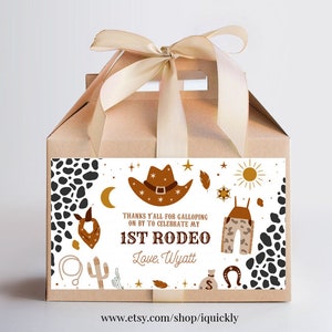 Editable My First Rodeo Thank You Card Cowboy Birthday Invite Wild West ...