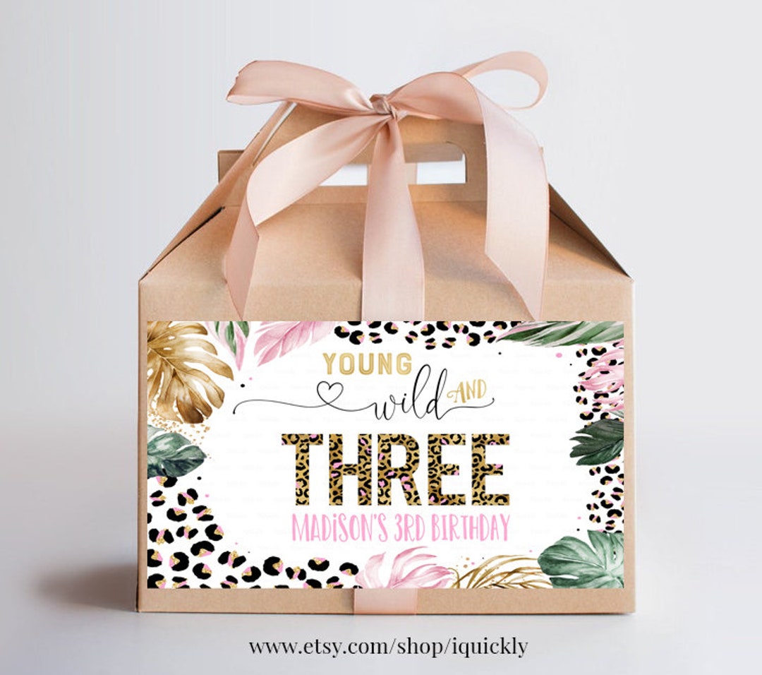 Editable Leopard Print Box Label Printables Safari Jungle Favors Gift ...
