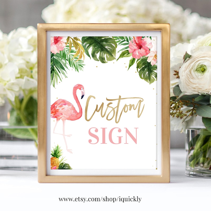 Menu With Flamingos - Etsy