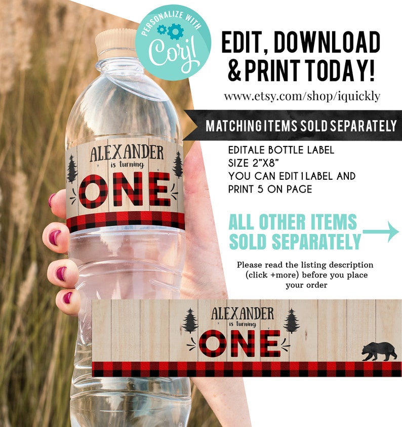 EDITABLE Lumberjack Banner Buffalo Plaid Birthday Banner - Etsy