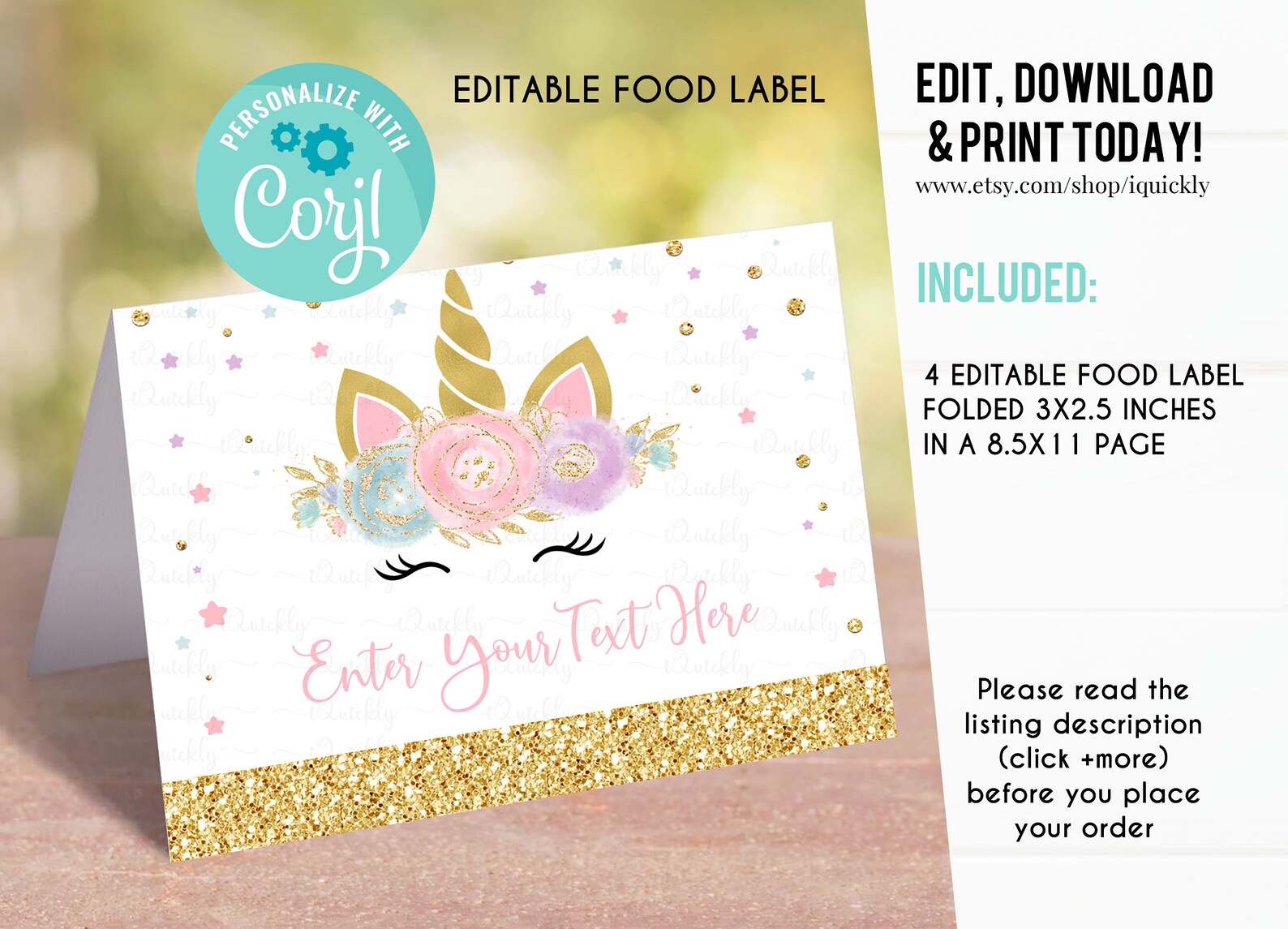 Editable Unicorn Party Decorations Unicorn Party Package - Etsy