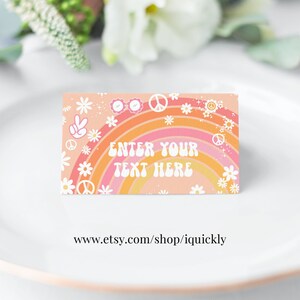 Editable Groovy Bag Label Template Daisy Party Labels Sized to Print on ...