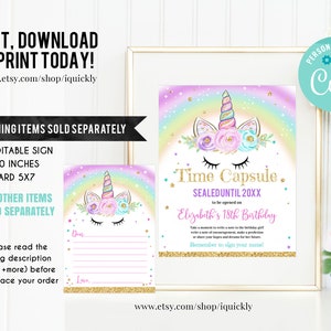 Unicorn Welcome Sign, EDITABLE Unicorn Party Sign, Unicorn Birthday ...