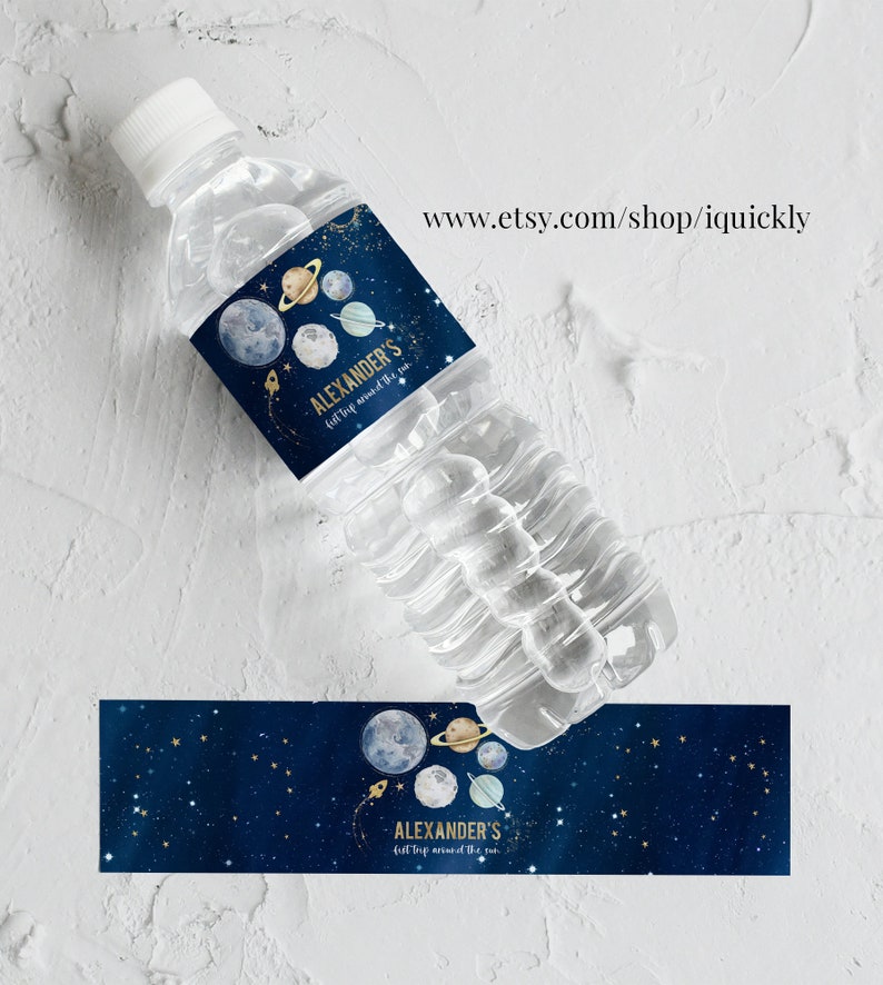 Editable Outer Space Water Bottle Labels Galaxy Party Decor - Etsy