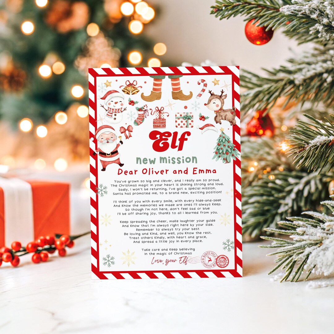Editable Elf Retirement Letter Elf Not Visiting Elf New Mission Letter ...