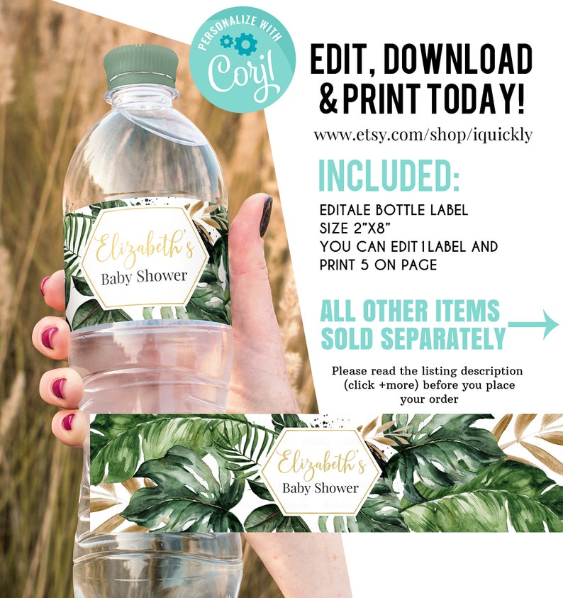 EDITABLE Tropical Food Tags, Gender Neutral Buffet Label, Tent Card ...