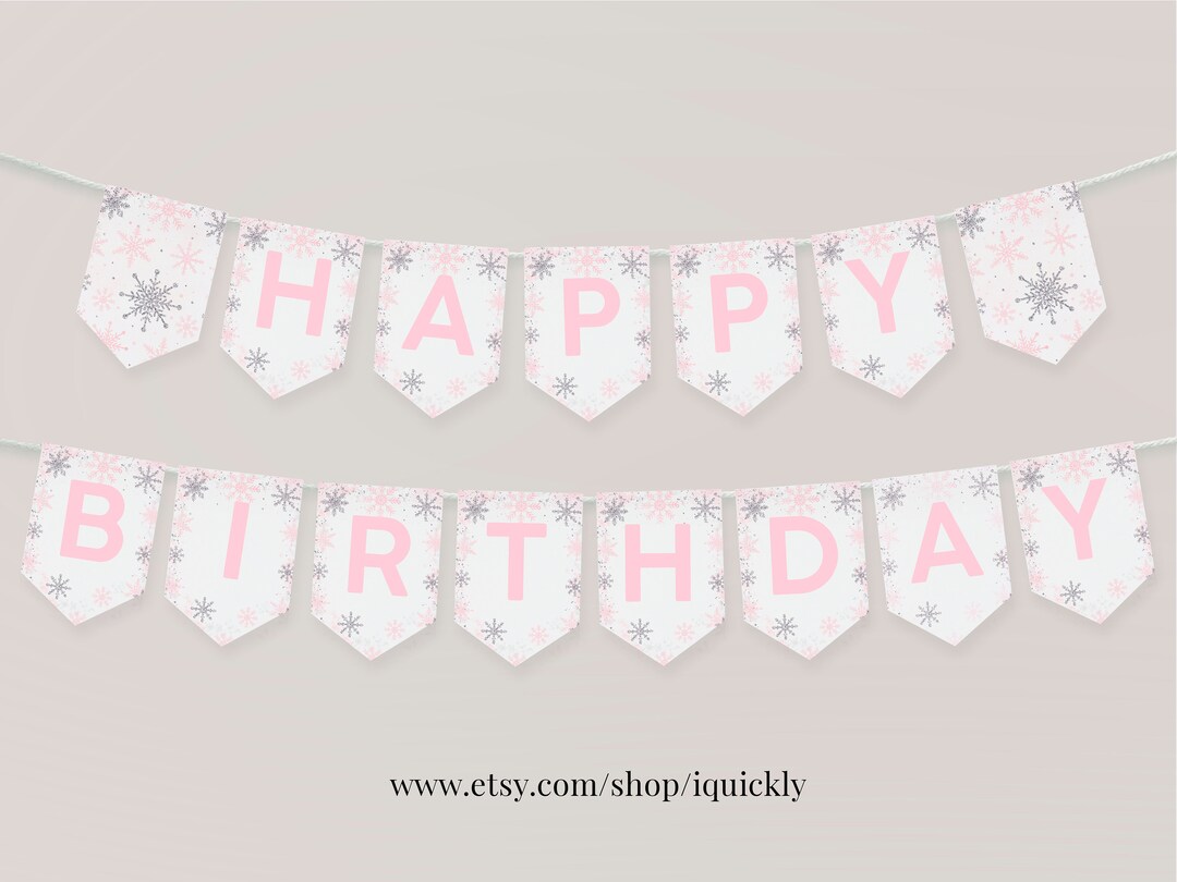 EDITABLE Winter Onederland Banner Birthday Banner Snowflake Printable ...