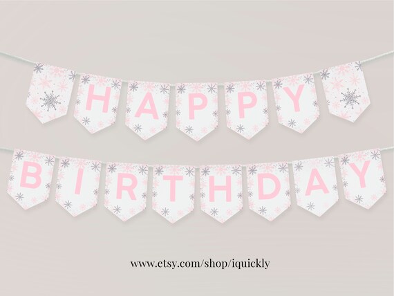 EDITABLE Winter Onederland Banner Birthday Banner Snowflake Printable ...
