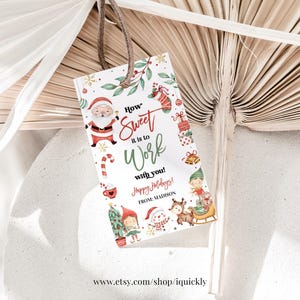 Christmas Coworker Gift Tags Editable How Sweet It is to Work With You ...