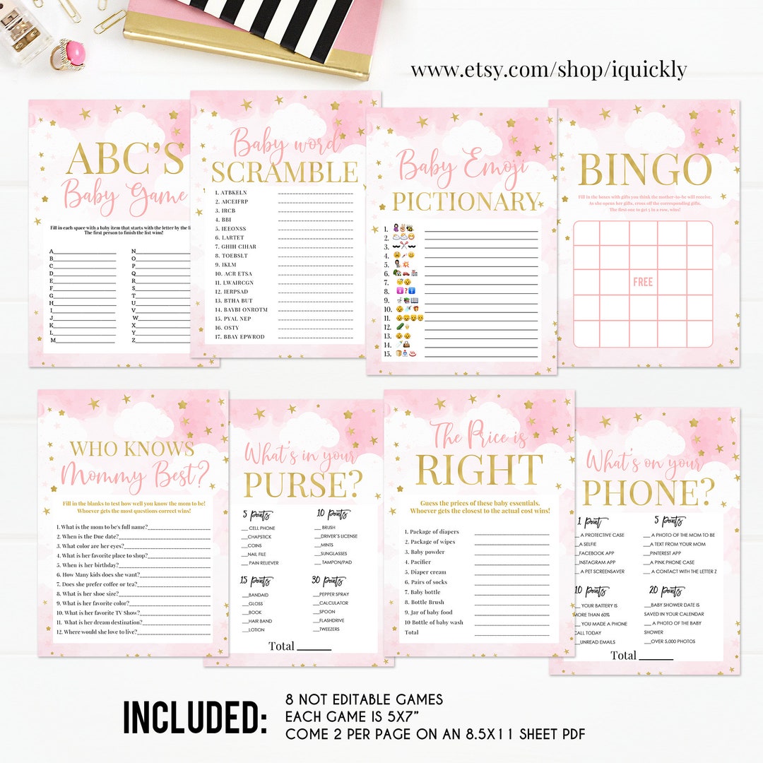 Twinkle Twinkle Little Star Baby Shower Games, Girl Baby Shower Game ...