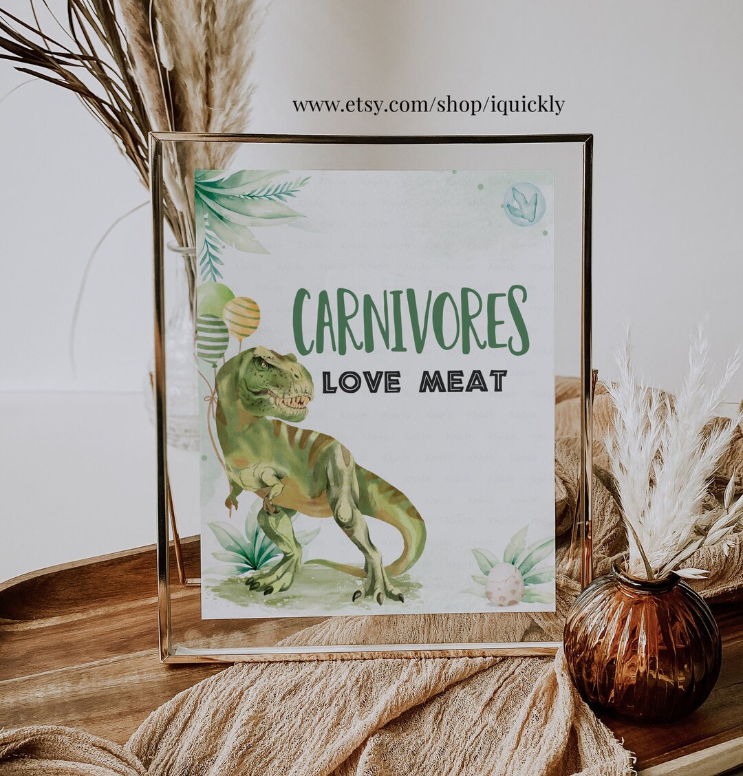 Carnivores Dinosaur Birthday Sign Food Table Decor Dinosaur - Etsy