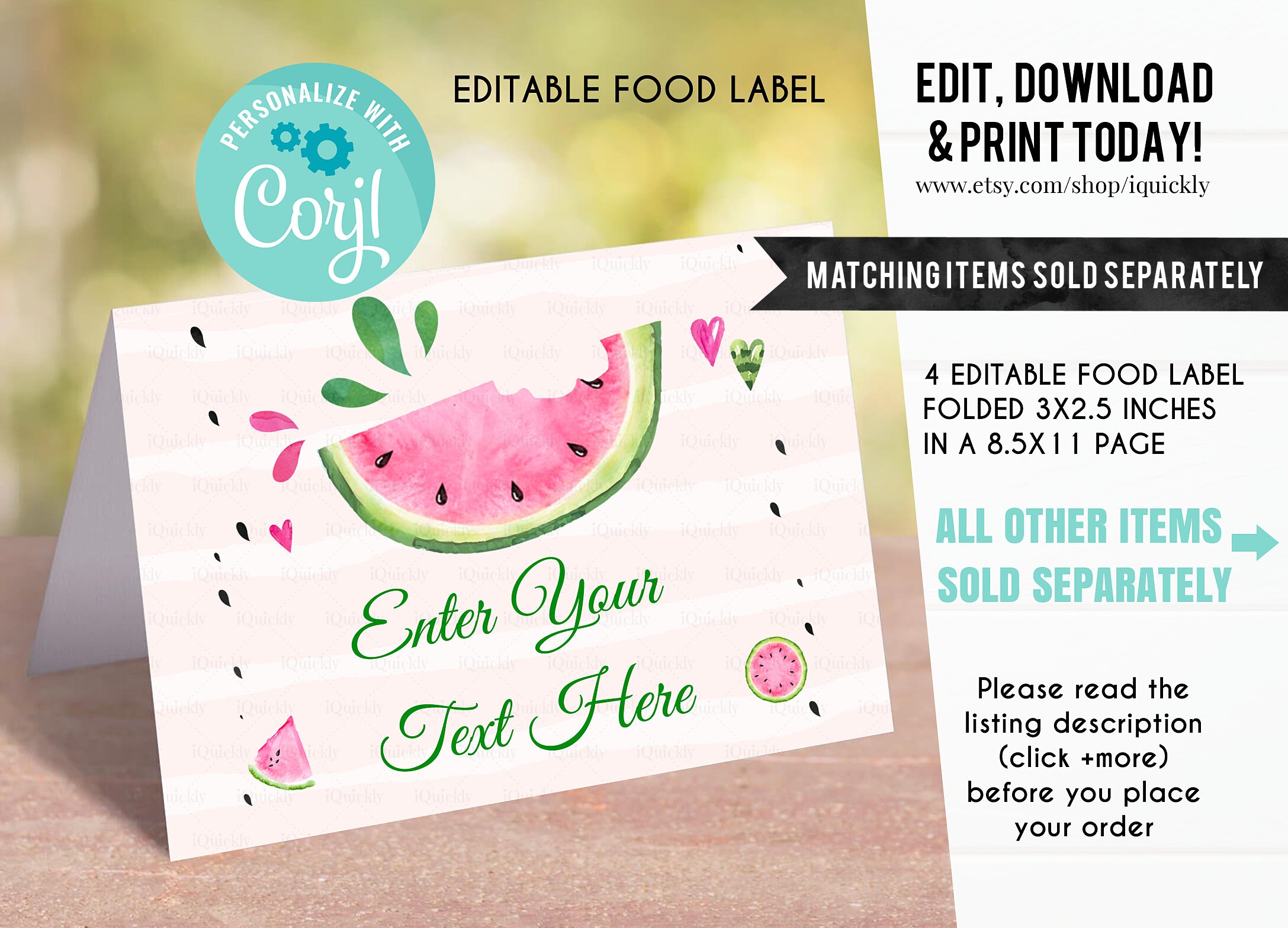 EDITABLE Watermelon Banner, Happy Birthday Banner, Printable 1st ...