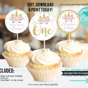 EDITABLE Unicorn Favor Tags, Thank You Tags, Gift Tags, Unicorn Party ...